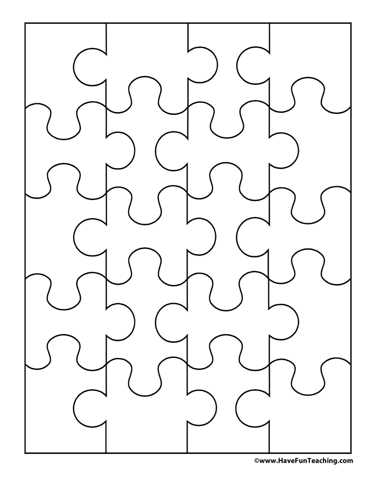 20 Pieces Blank Puzzle by Teach Simple