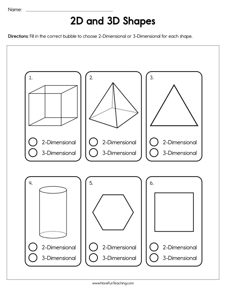 2D And 3D Shapes Worksheet By Teach Simple
