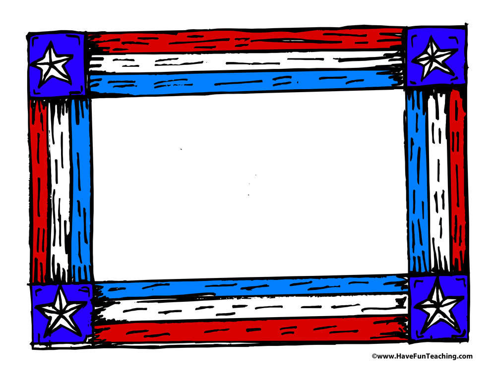 4th of July Red, White, and Blue Writing Paper by Teach Simple