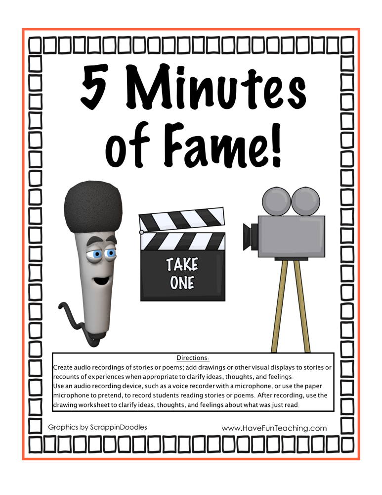 5 Minutes of Fame Read Aloud Activity by Teach Simple