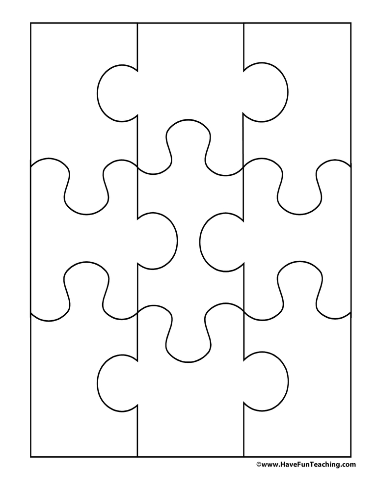 9 Pieces Blank Puzzle by Teach Simple