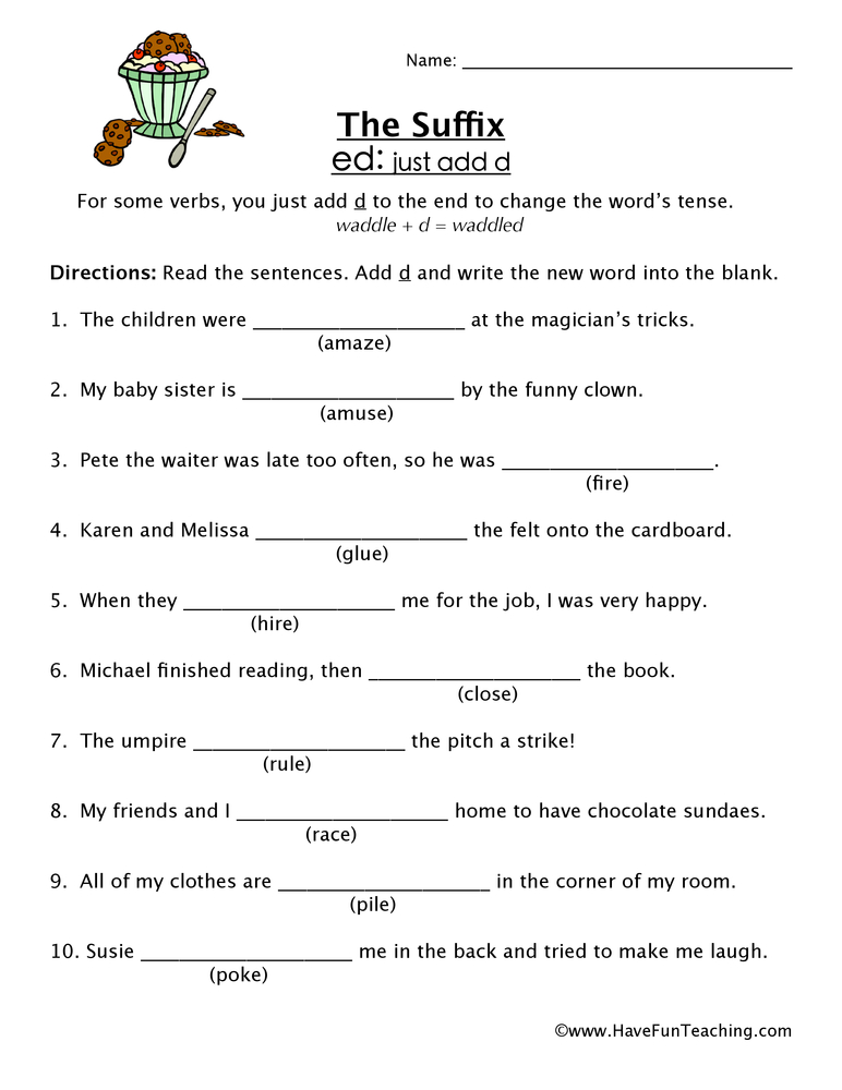 Adding Suffix ED Worksheet By Teach Simple Adding Suffix ED Worksheet By Teach Simple