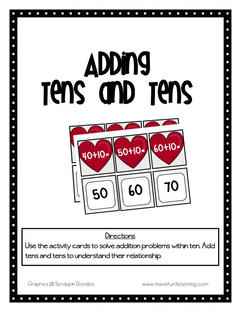 Adding Tens and Tens Activity by Teach Simple