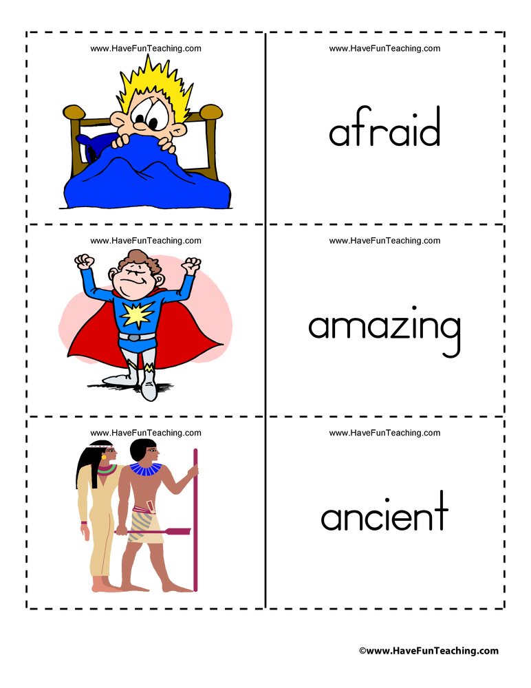 Adjective Flash Cards by Teach Simple