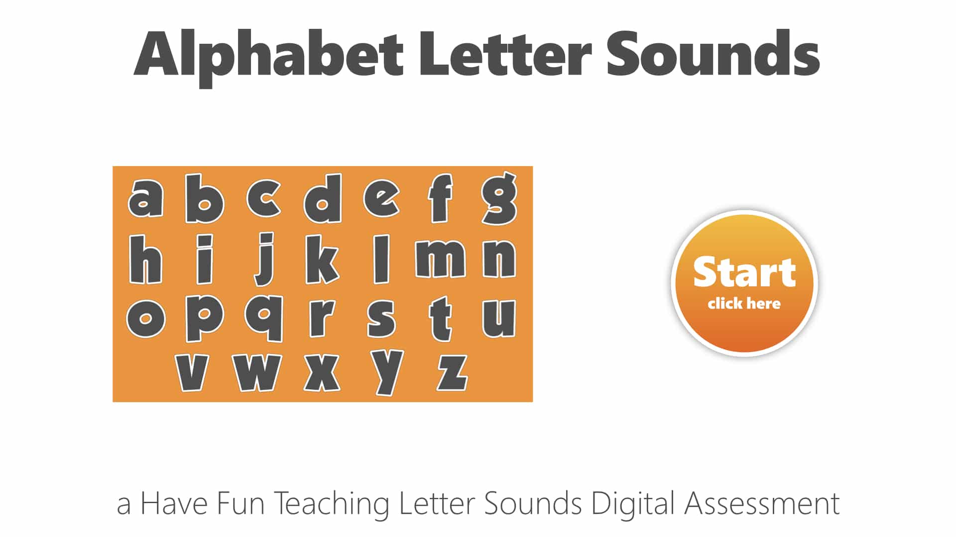 Alphabet Letter Sounds Lowercase Digital Assessment by Teach Simple