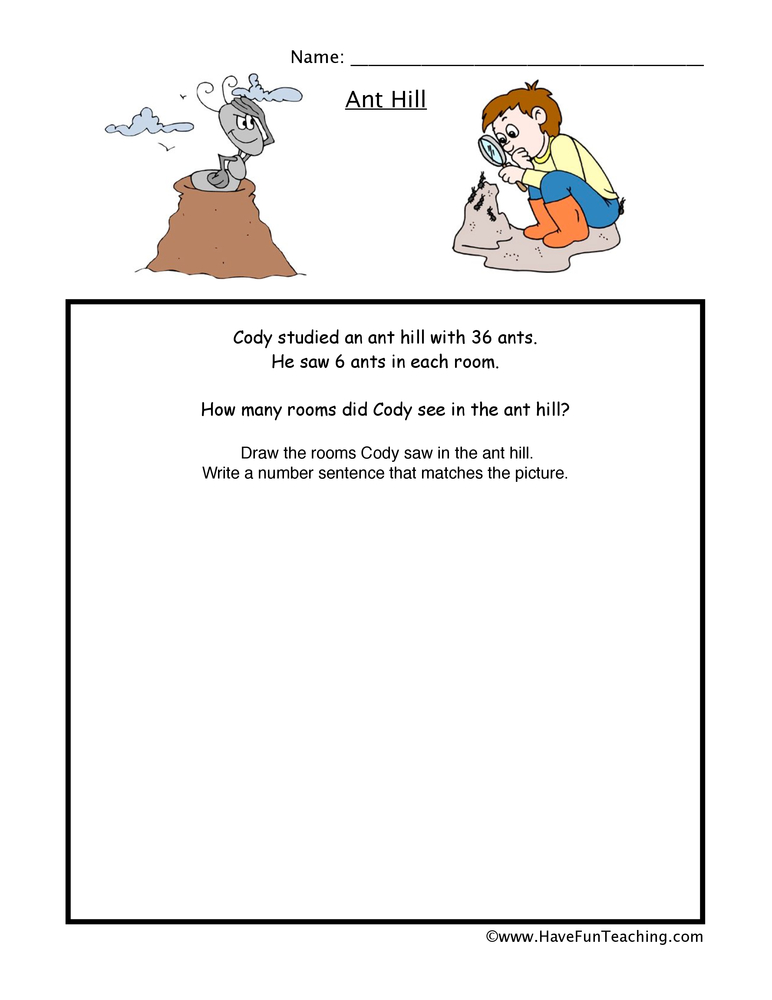 Ant Hill Multiplication Worksheet by Teach Simple