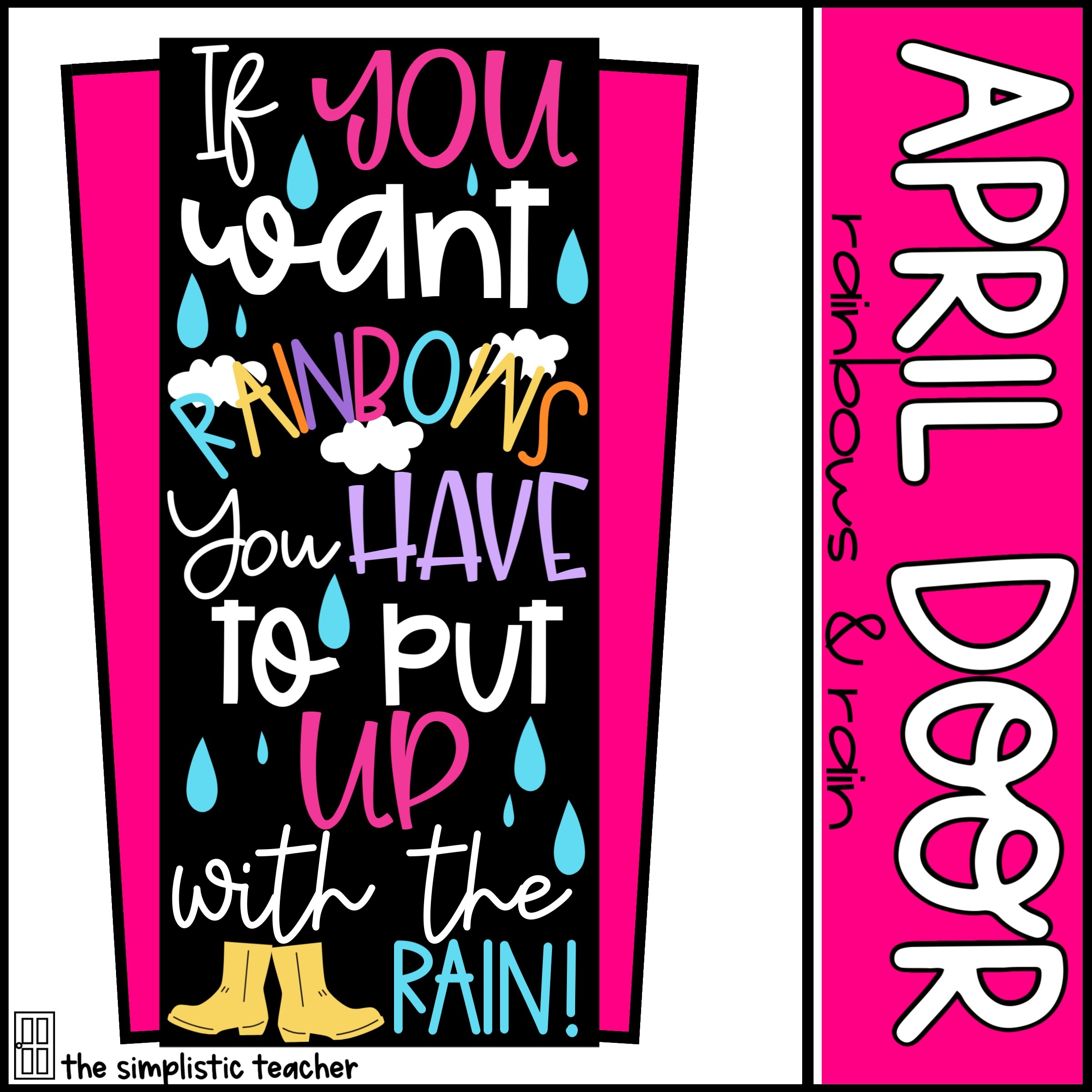 April Door Set: Rainbows and Rain by Teach Simple