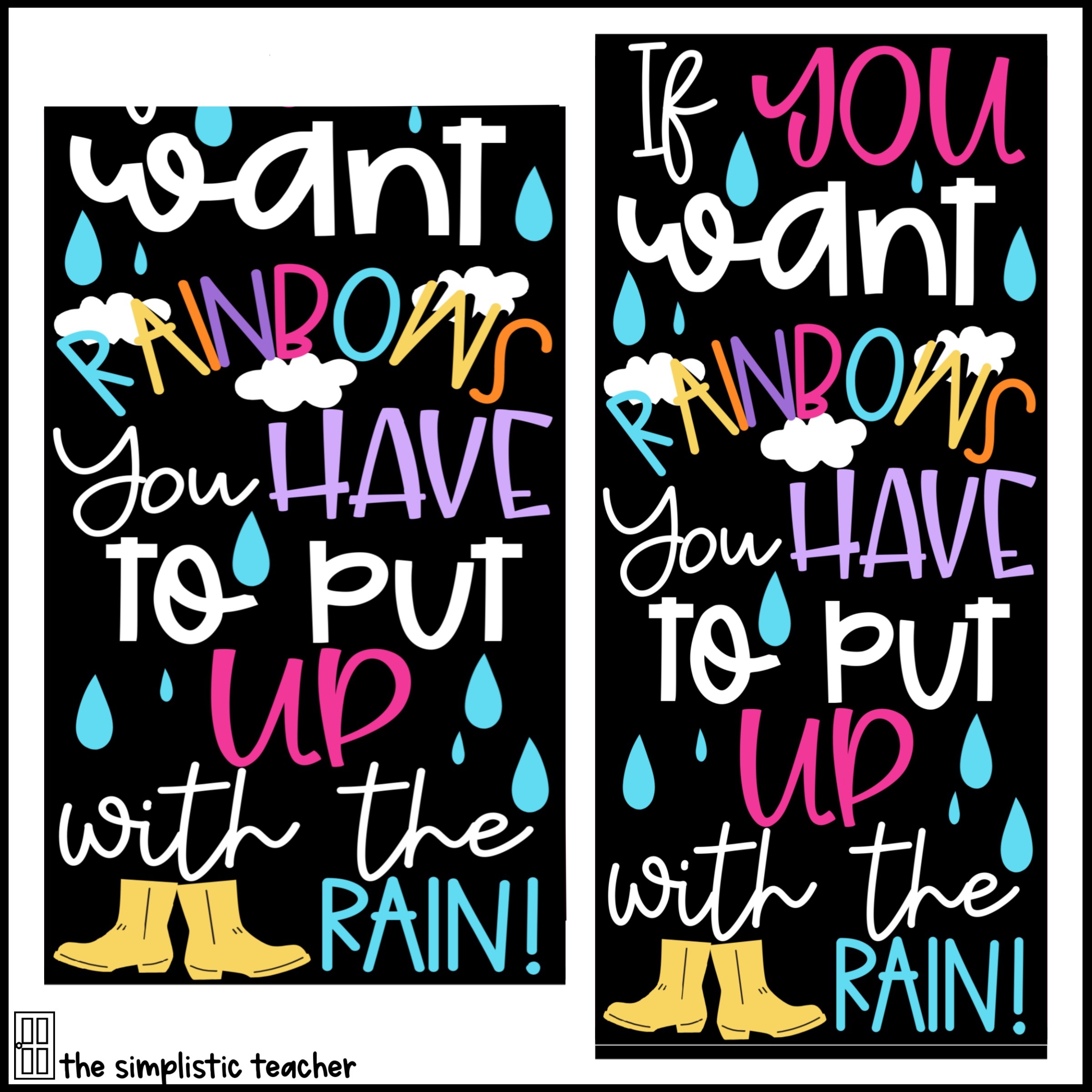 April Door Set: Rainbows and Rain by Teach Simple