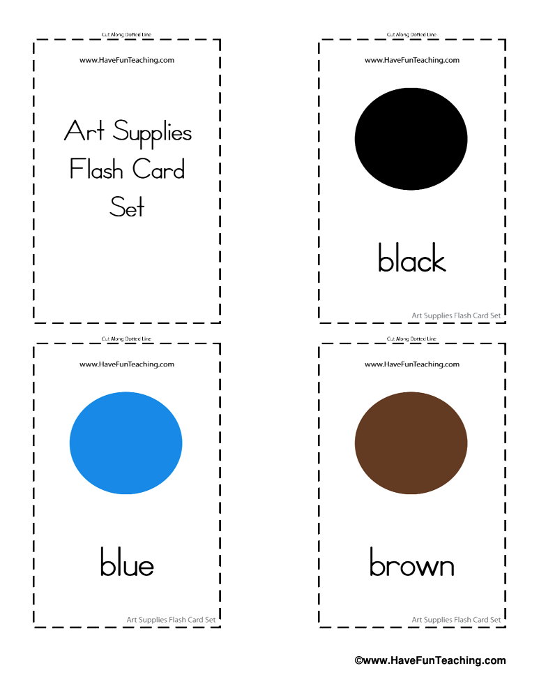 Art Supplies Flash Cards by Teach Simple