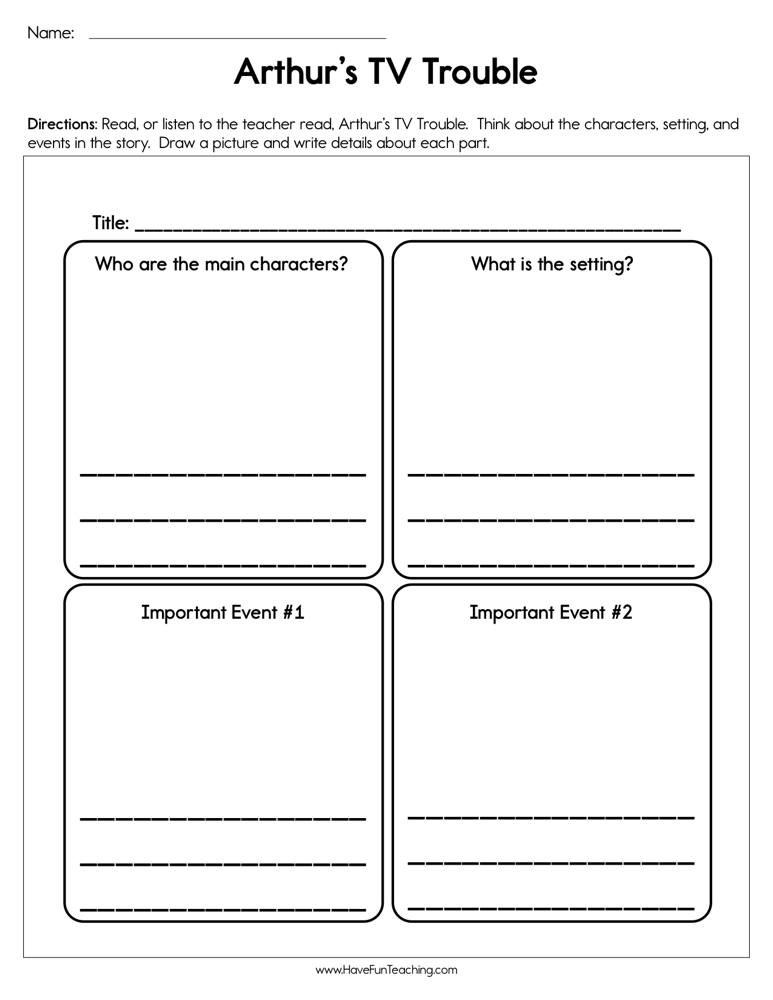 Arthur's TV Trouble Worksheet by Teach Simple