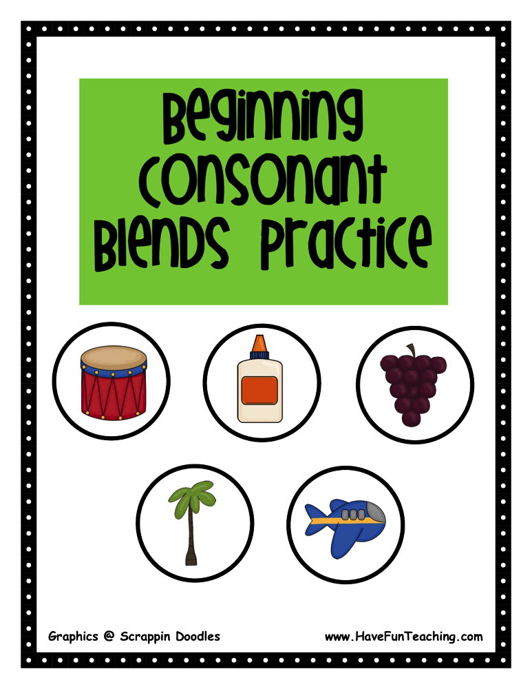 Beginning Consonant Blends Activity by Teach Simple