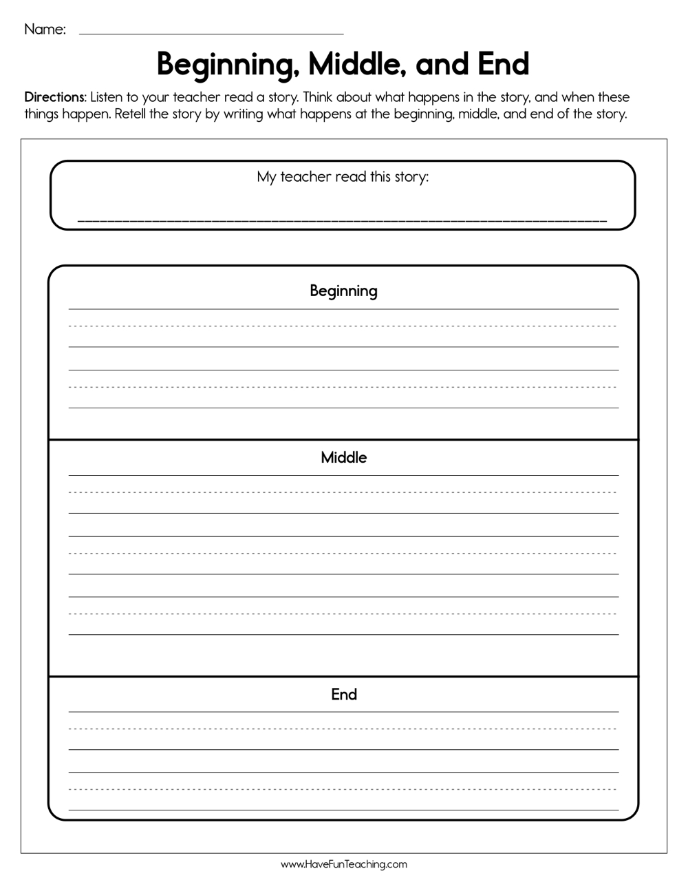 Beginning Middle And End Worksheet By Teach Simple Beginning Middle And End Worksheet By Teach Simple