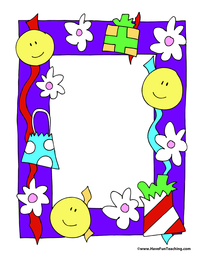 Birthday Blue Writing Paper by Teach Simple