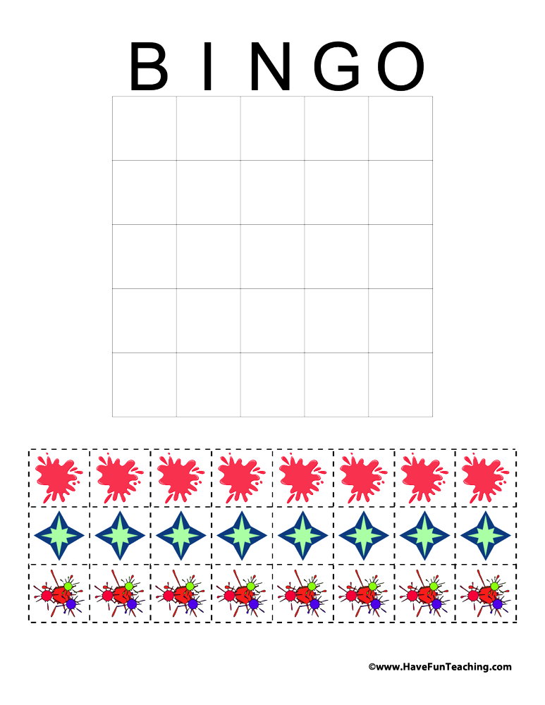 Blank BINGO Board by Teach Simple