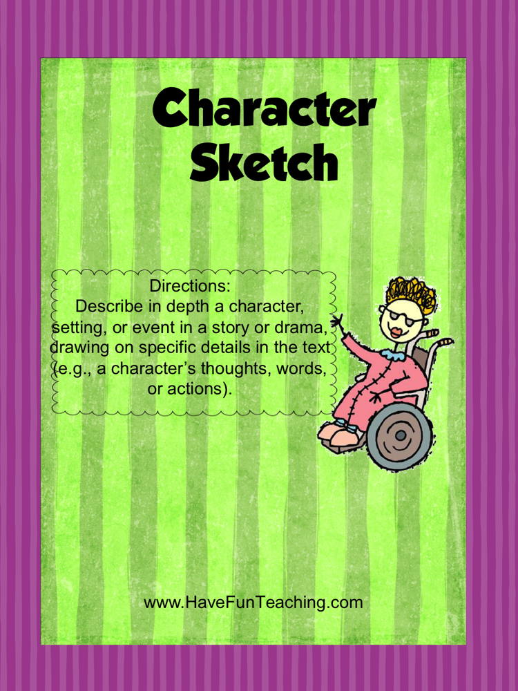 Characters Sketch Activity by Teach Simple