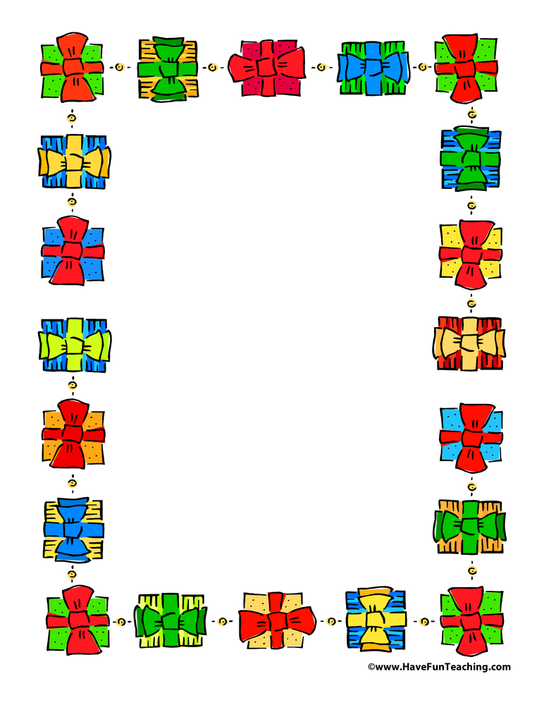 Christmas Presents Writing Paper by Teach Simple