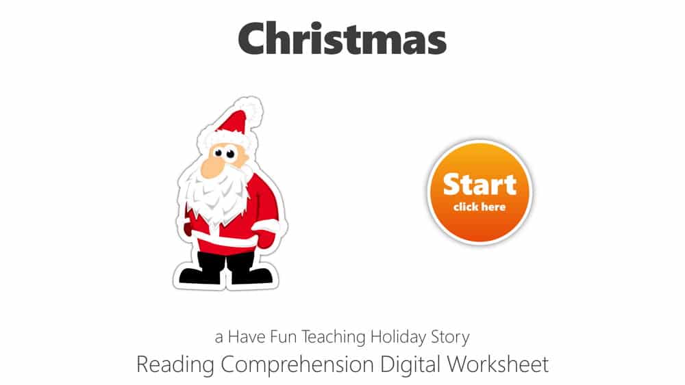 Christmas Reading Comprehension Digital Worksheet by Teach Simple