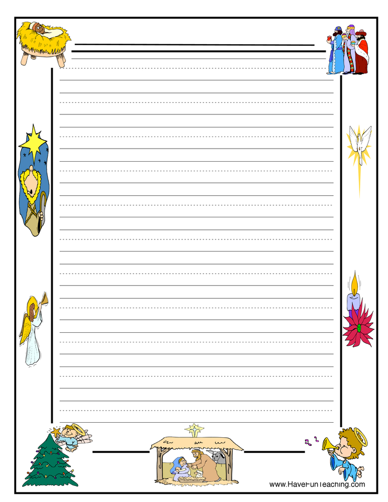 Christmas Religious Writing Paper by Teach Simple