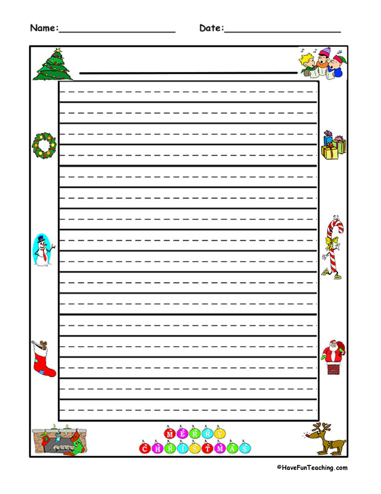 Christmas Writing Paper by Teach Simple