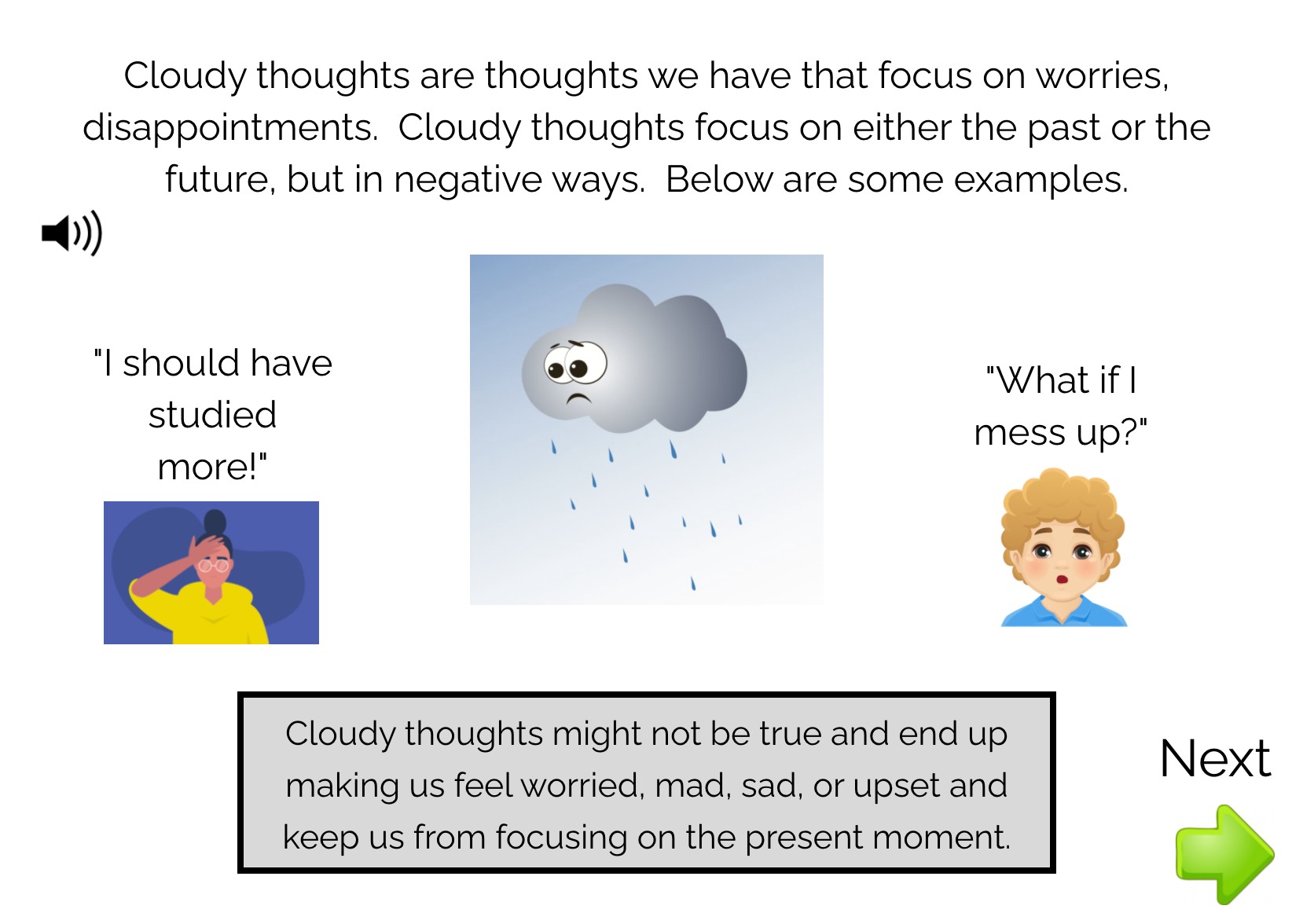 Cloudy, Sunny, And Rainbow Thoughts Boom Deck with Audio by Teach Simple