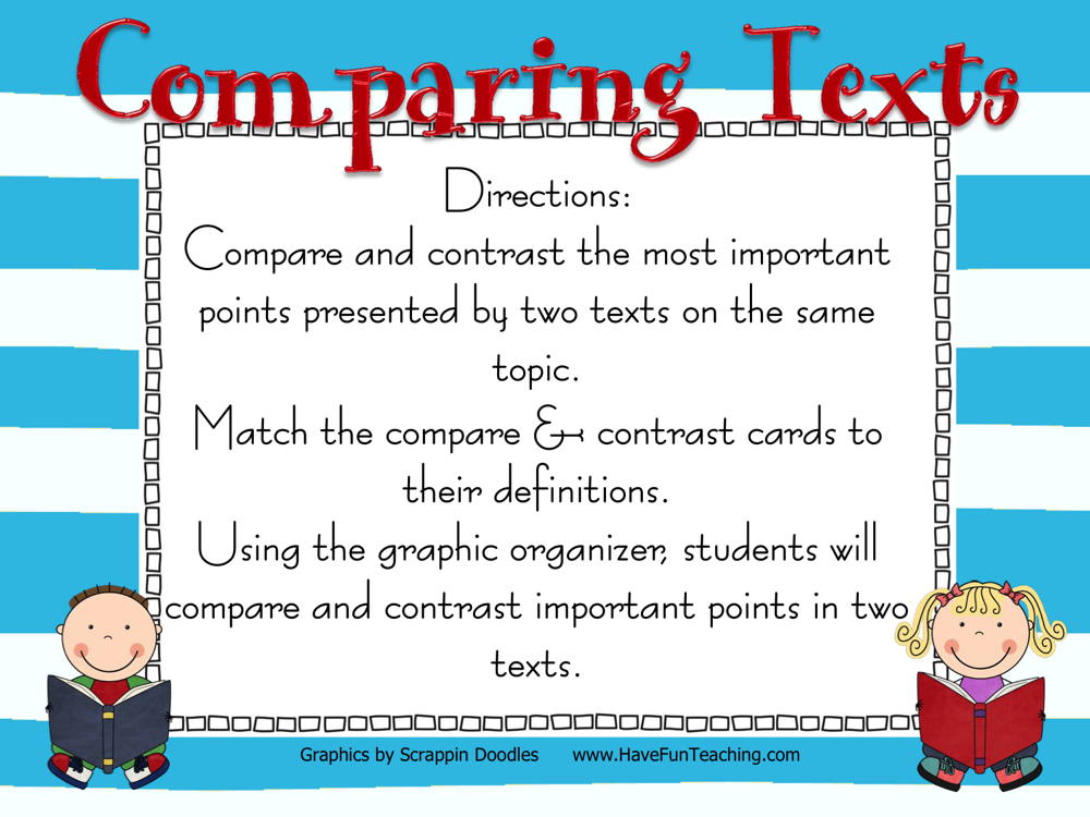 Comparing Texts Activity by Teach Simple