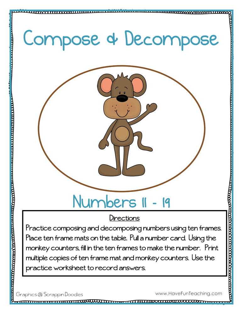 Compose and Decompose Numbers 11-19 Activity by Teach Simple