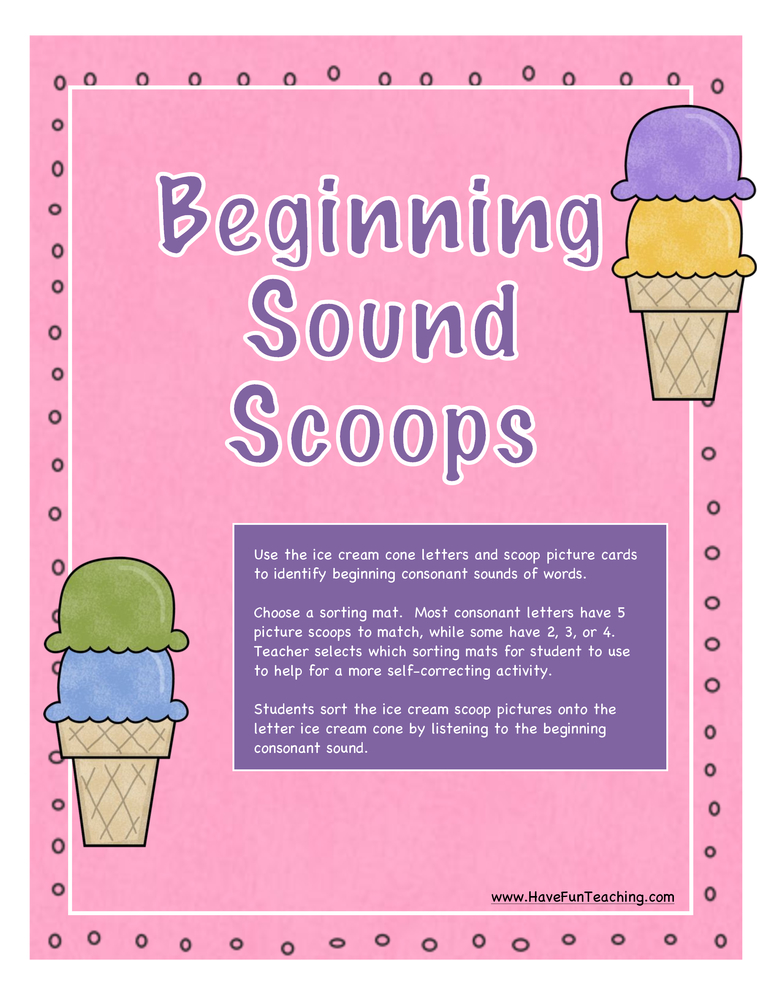Consonant Sounds Activity by Teach Simple