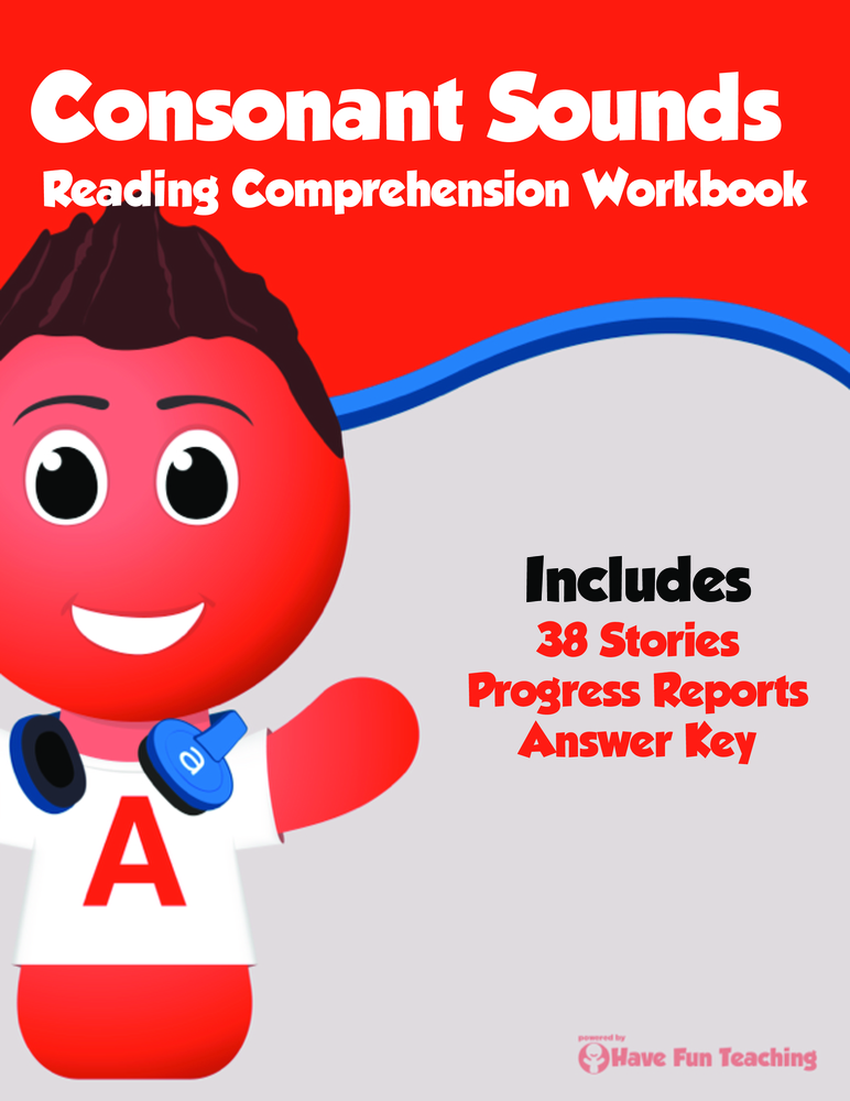 Consonant Sounds Reading Comprehension Workbook Download by Teach Simple