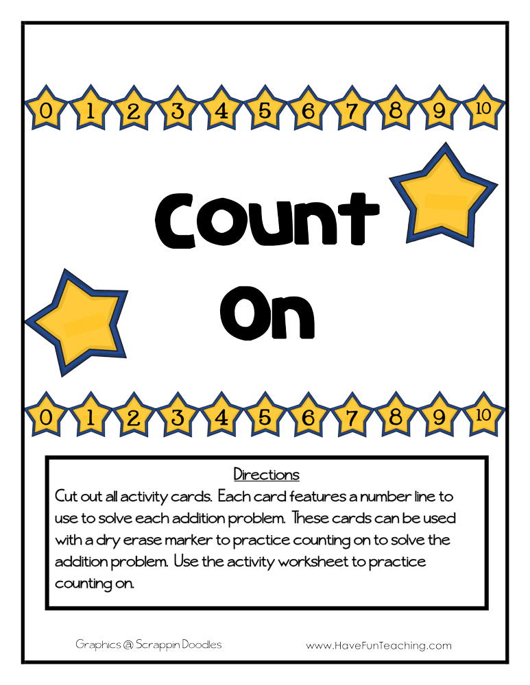 Count on Number Line Addition Activity by Teach Simple