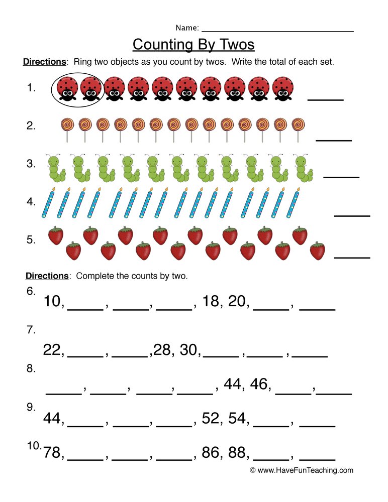 Counting By Twos Worksheet By Teach Simple