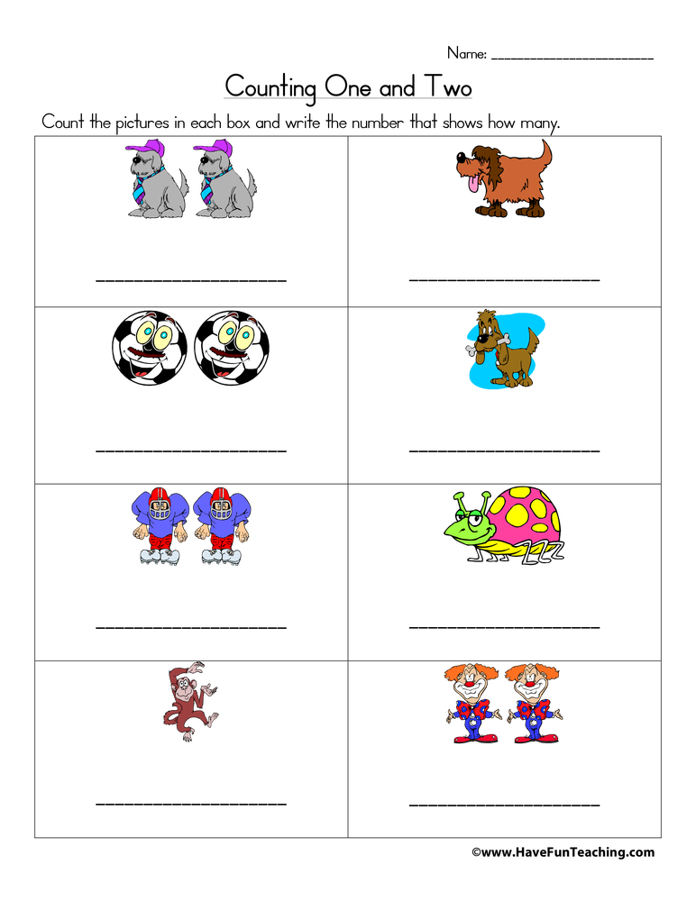 Counting Pictures Worksheets by Teach Simple