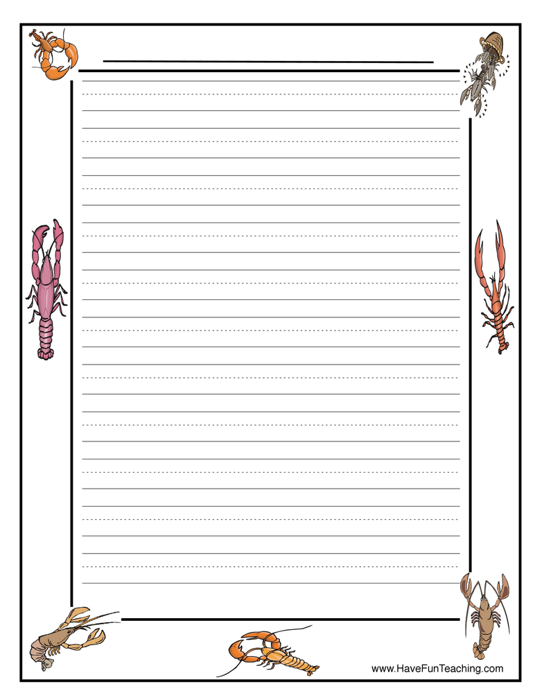 Crayfish Writing Paper by Teach Simple
