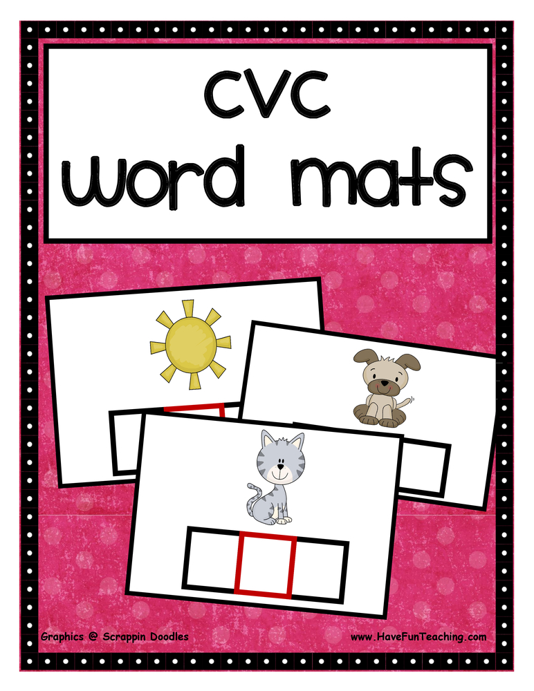 CVC Word Mats Activity by Teach Simple