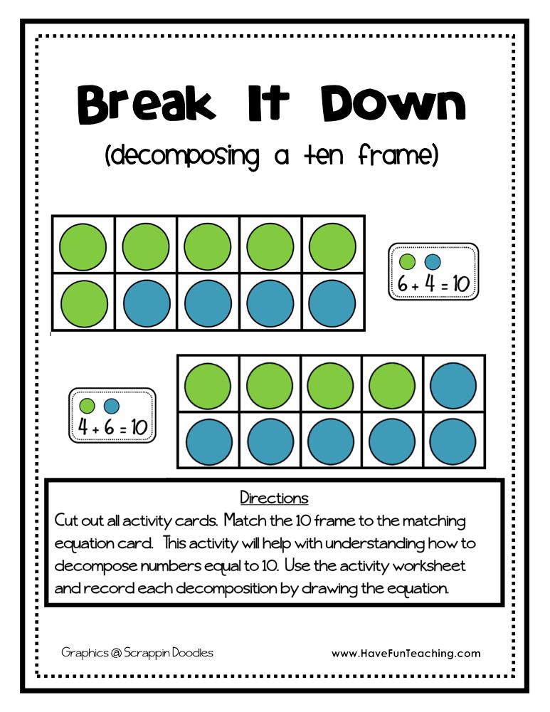 Decomposing a Ten Frame Activity by Teach Simple