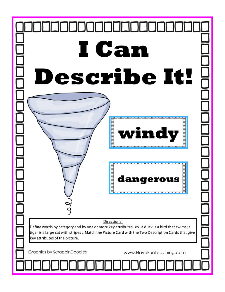 Describing Words Activity by Teach Simple