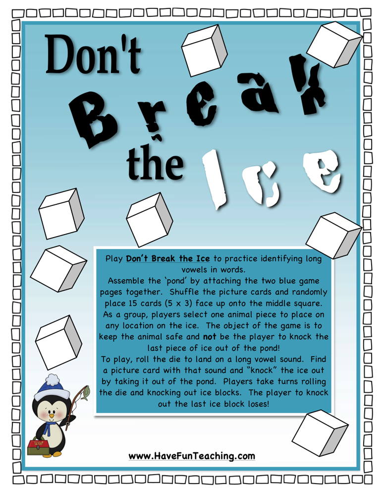 Don't Break the Ice Long Vowels Activity by Teach Simple