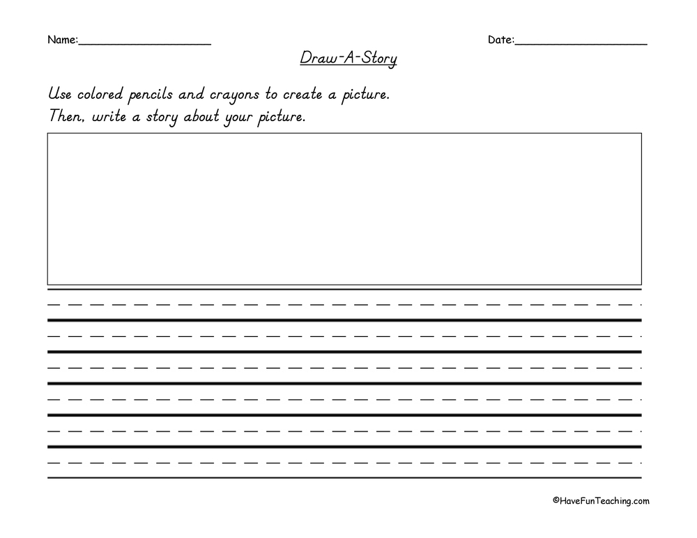 Draw A Story Worksheet by Teach Simple