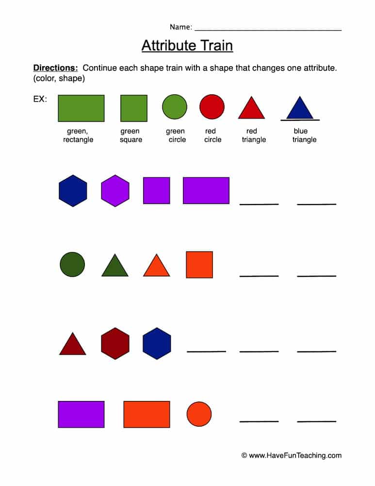 Drawing Attributes Worksheet by Teach Simple