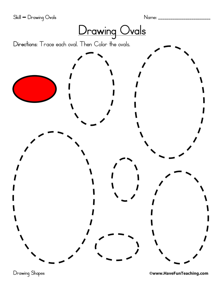Drawing Ovals Worksheet by Teach Simple