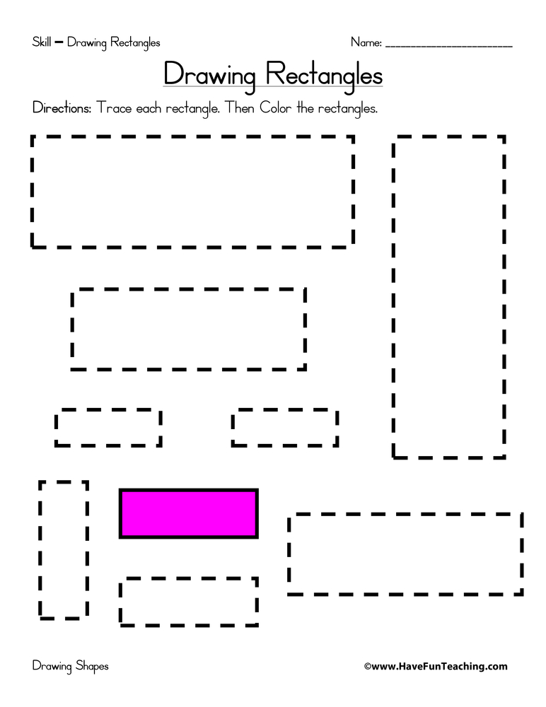 Drawing Rectangles Worksheet by Teach Simple