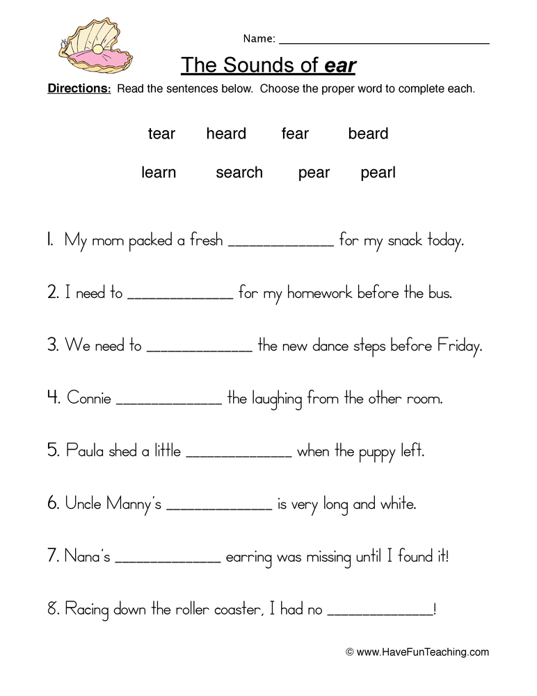 EAR Worksheet By Teach Simple EAR Worksheet By Teach Simple