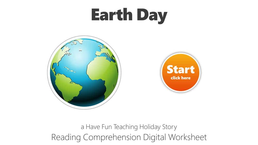 Earth Day Reading Comprehension Digital Worksheet by Teach Simple