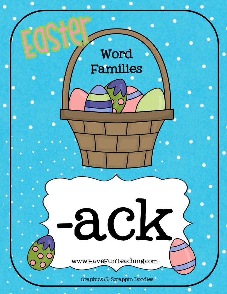 Easter ACK Word Family Activity by Teach Simple