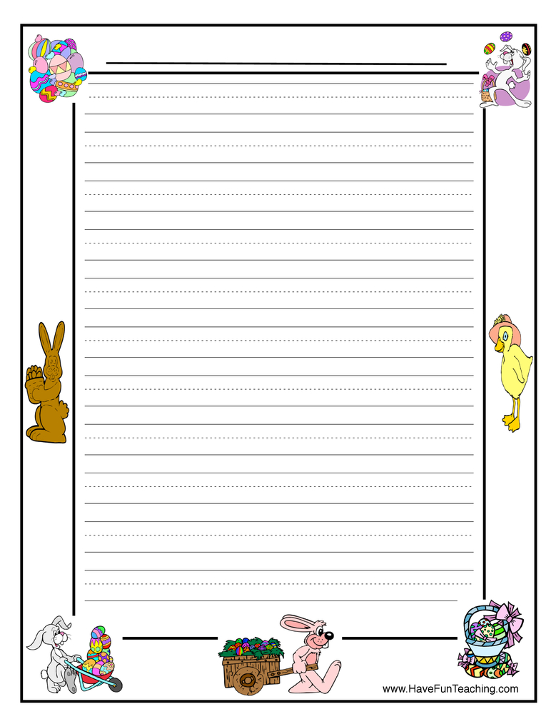 Easter Animals Writing Paper by Teach Simple