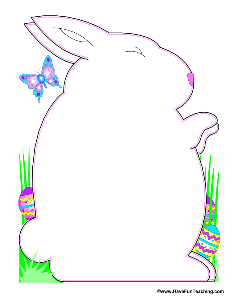 Easter Bunny Outline Writing Paper by Teach Simple