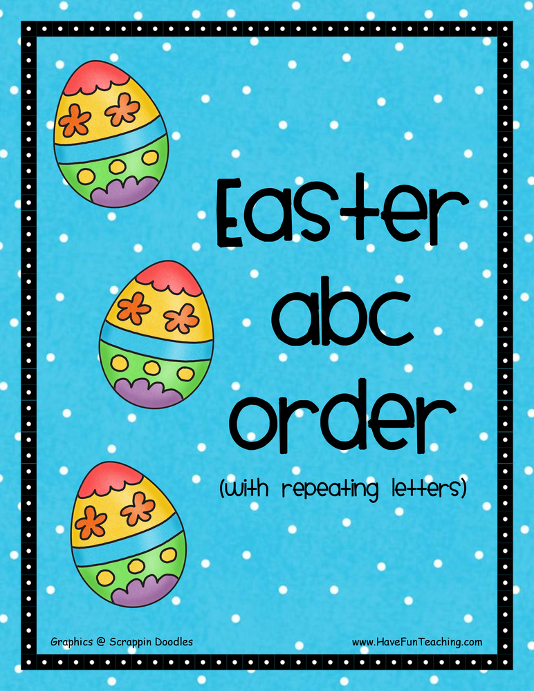 Easter Hard Alphabetical Order Activity by Teach Simple