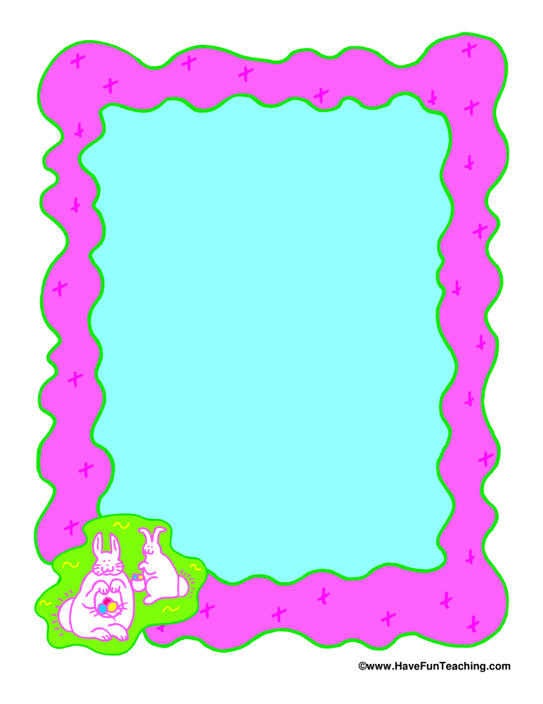 Easter Purple and Blue Writing Paper by Teach Simple