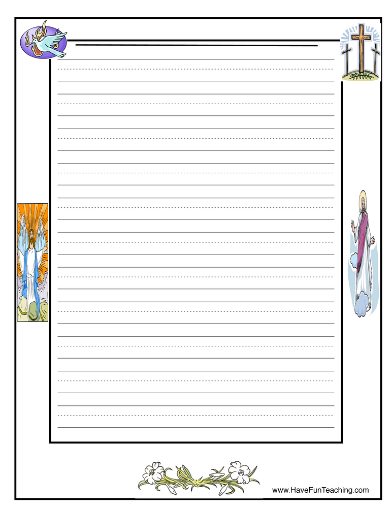 Easter Religious Writing Paper by Teach Simple