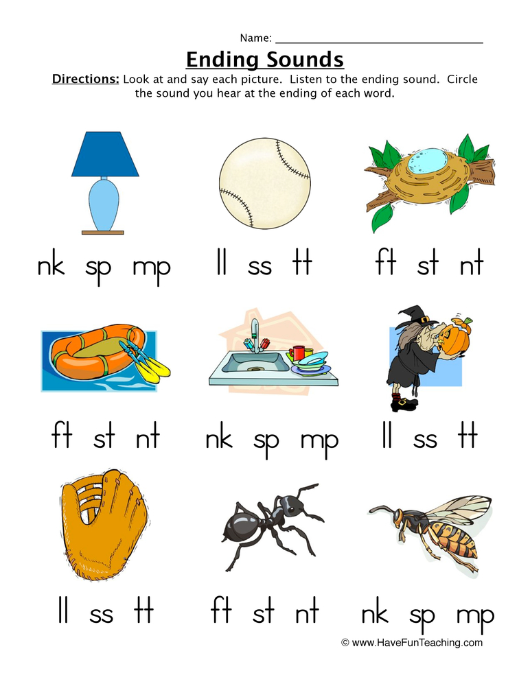 Ending Sounds Worksheet By Teach Simple Ending Sounds Worksheet By Teach Simple