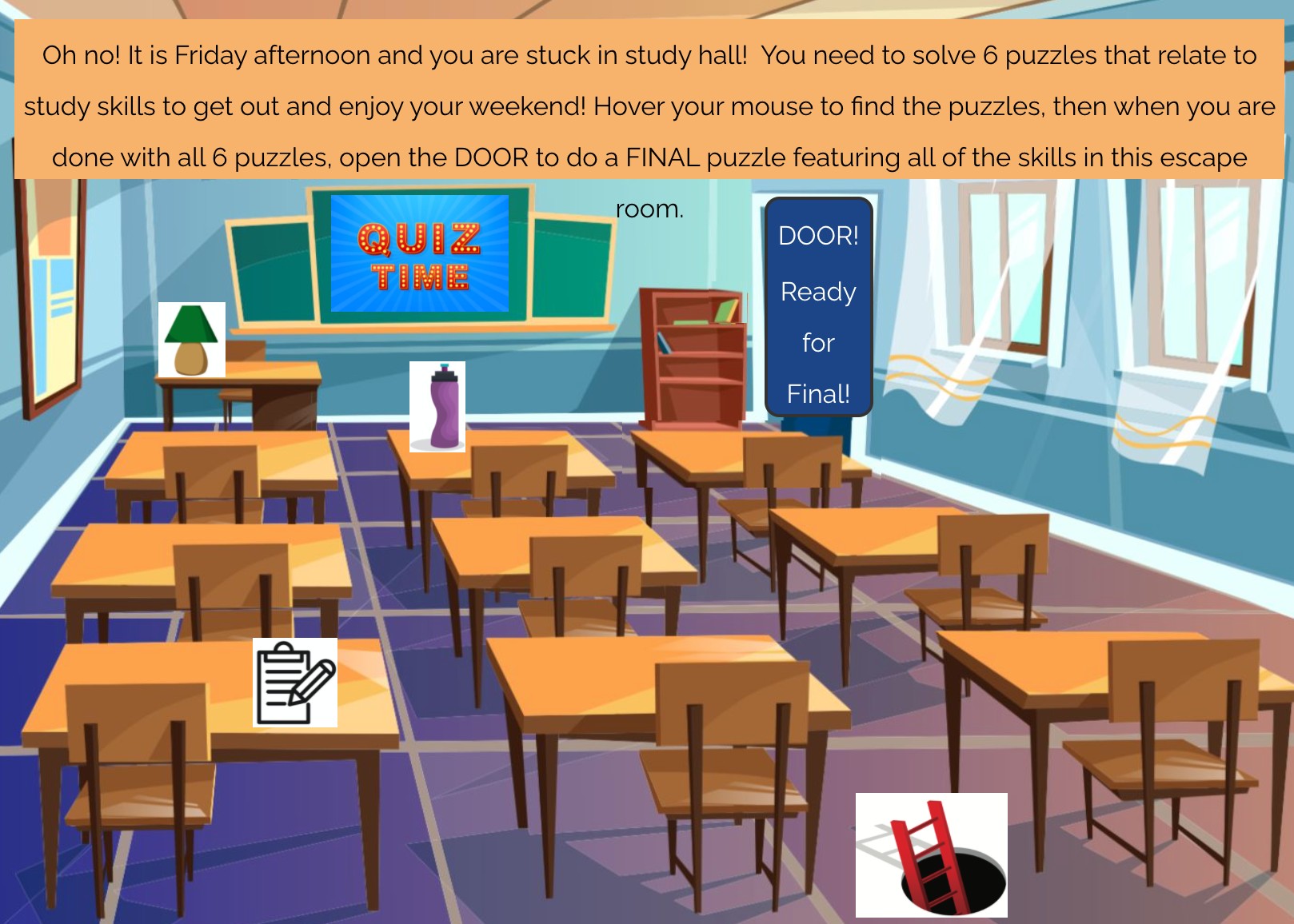 Escape Study Hall! Boom Cards by Teach Simple